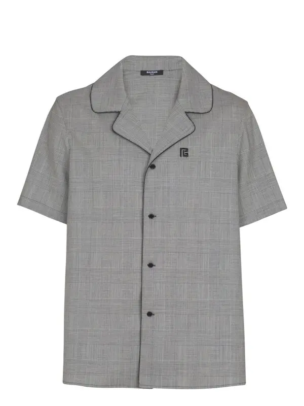 Balmain Short-sleeved Prince Of Wales Shirt - Gray