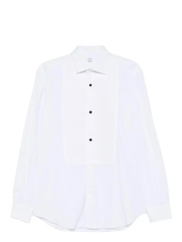 MAZZARELLI Lapel Long Sleeve Shirt - White