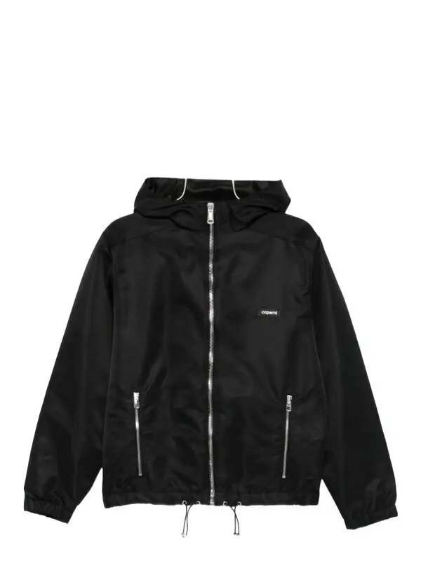 Coperni Zip-front Hooded Jacket With Drawstring Hem - Black