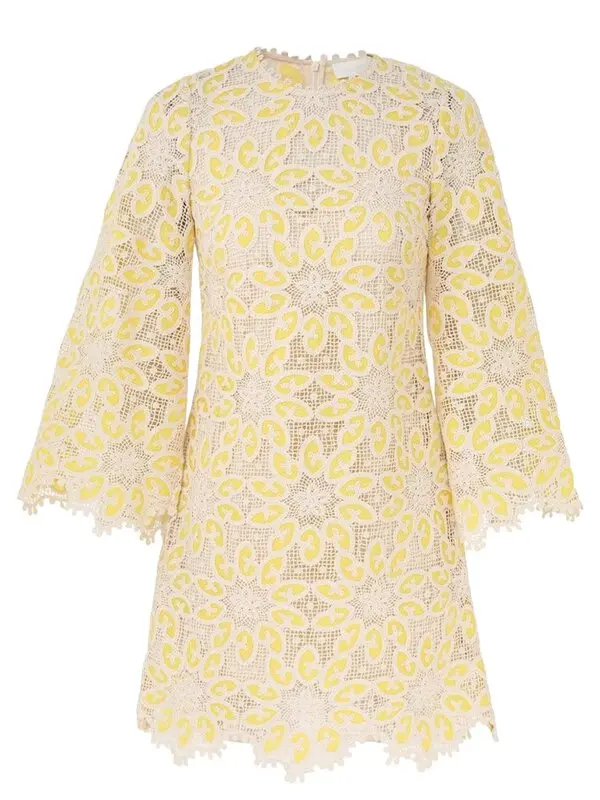 Zimmermann Golden Lace Mini Dress - Butter Yellow