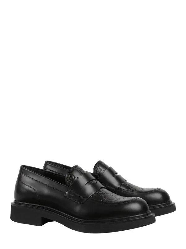 Gucci Gg Detailed Loafers - Black