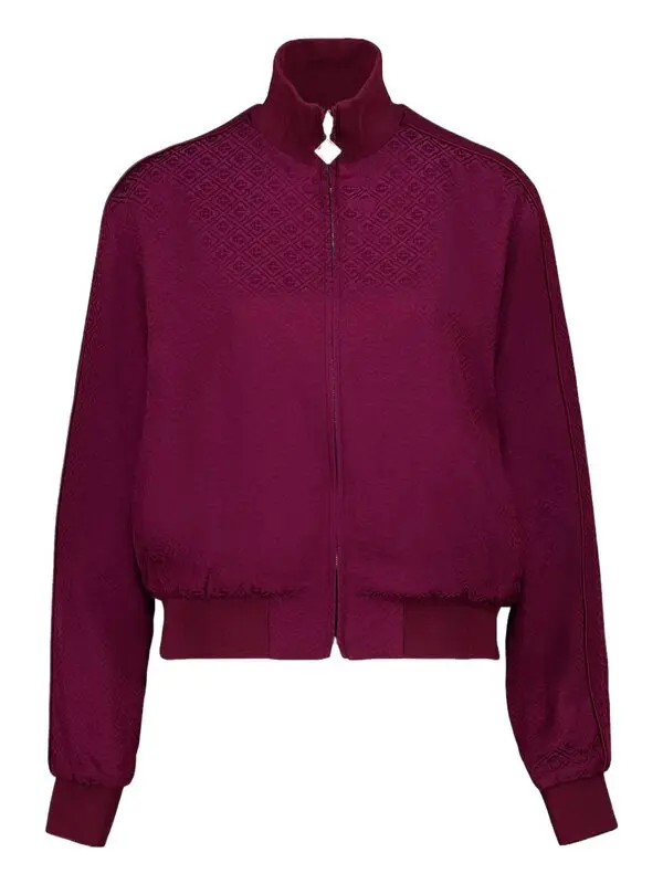 Casablanca Monogram Zipped Track Jacket - Wine Red