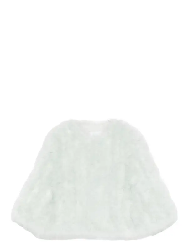 YVES SALOMON Round Neck Jacket - White