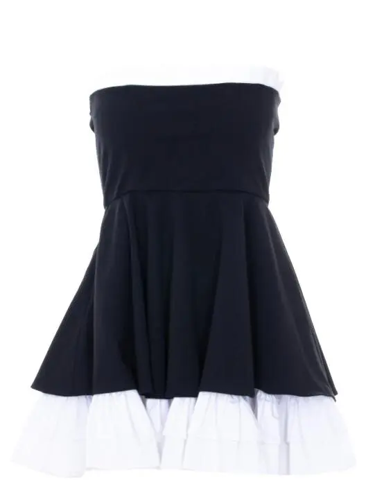 ANIYE BY Strapless Ruffled Mini Dress - Black