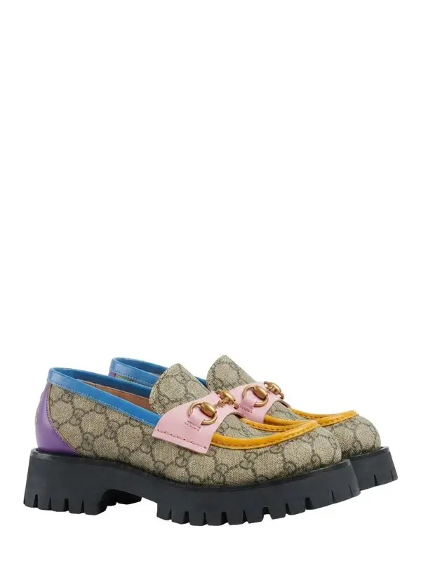 Gucci Gg Supreme Canvas Loafers With Horsebit Detail - Multicolor