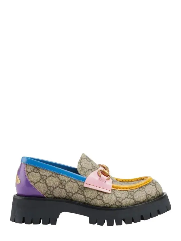 Gucci Gg Supreme Canvas Loafers With Horsebit Detail - Multicolor