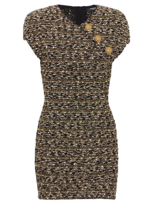 Balmain Lurex Tweed Mini Dress - Multicolor