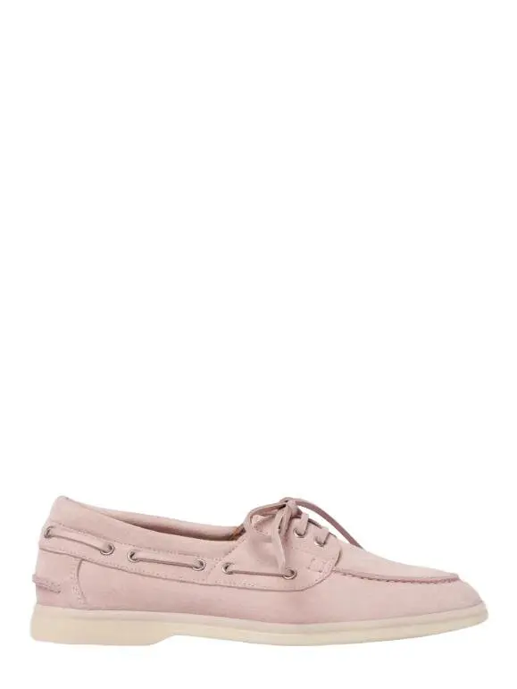 SCAROSSO Lia Suede Boat Shoes - Pink