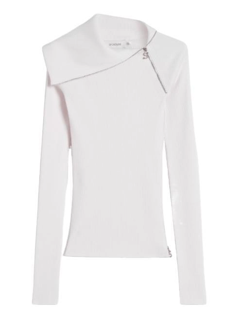Sportmax Pinna Zip-detailed Jumper - White