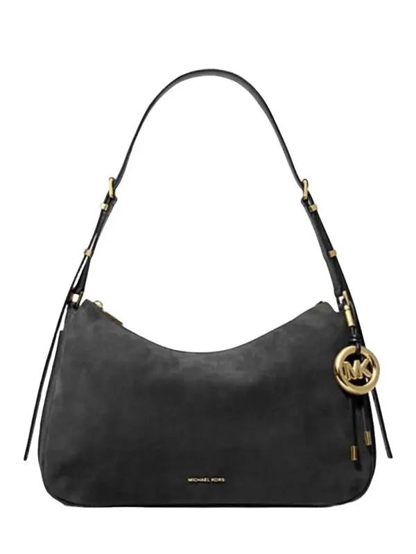 Michael Kors Michael Logo Charm Curved Shoulder Bag - Black