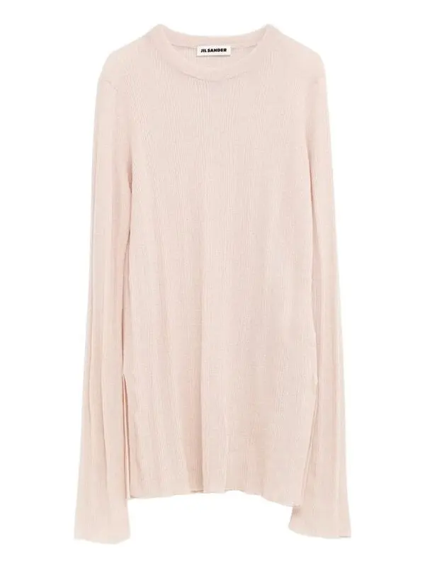 JIL SANDER Fine-ribbed Long Sleeve Top - Pink