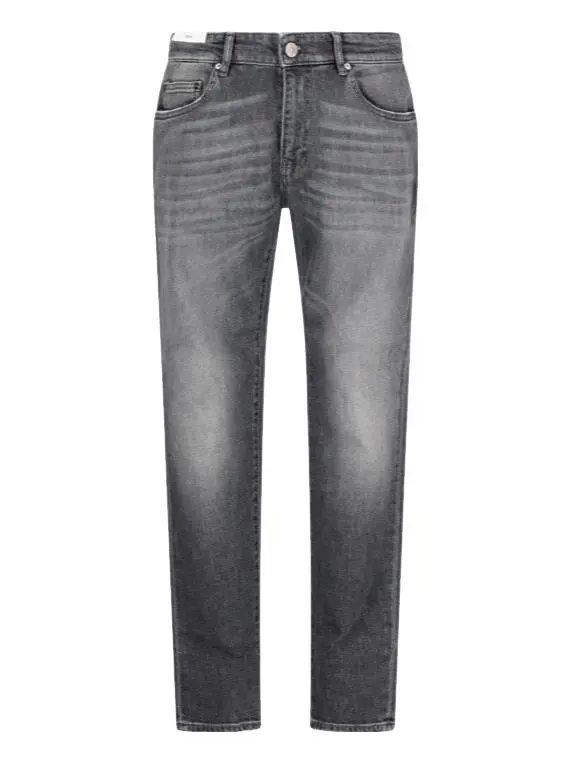 PT TORINO Slim-cut Mid-rise Jeans With Logo Patch - Black