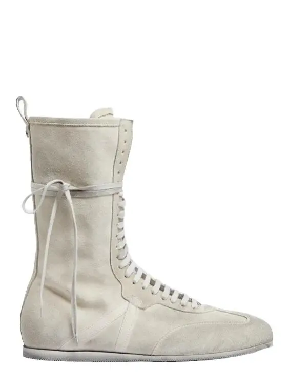 ANN DEMEULEMEESTER Fides High-top Boxing Sneakers - Chalk Color