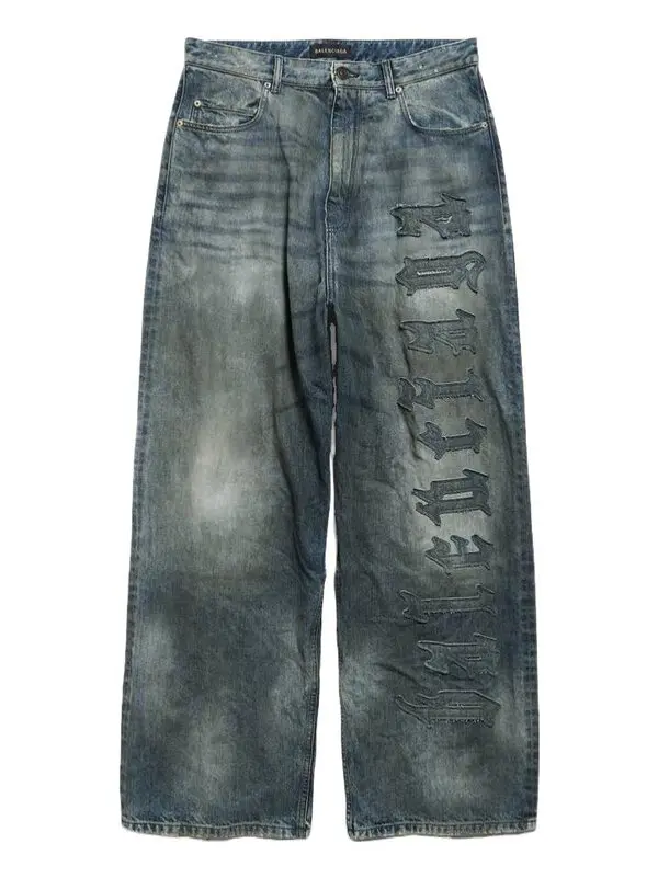 Balenciaga Baggy Denim Pants - Dirty Gray/light Blue