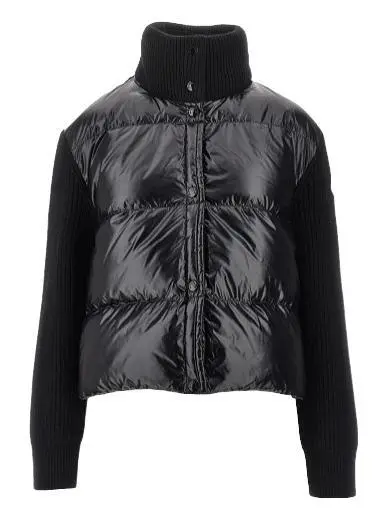 Moncler Padded Front Cropped Cardigan - Black