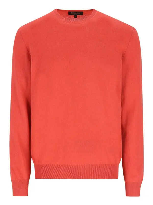 Loro Piana Crew Neck Long Sleeve Sweater - Red