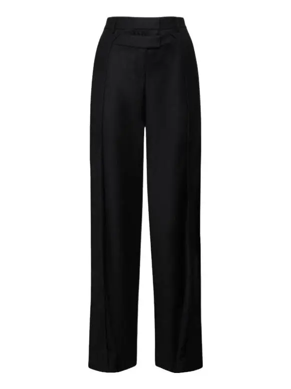 AYA MUSE Straight Leg Trousers - Black