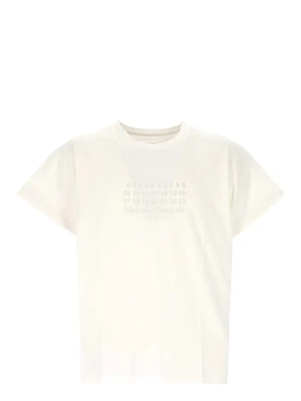 MAISON MARGIELA Logo Printed Crewneck T-shirt - White