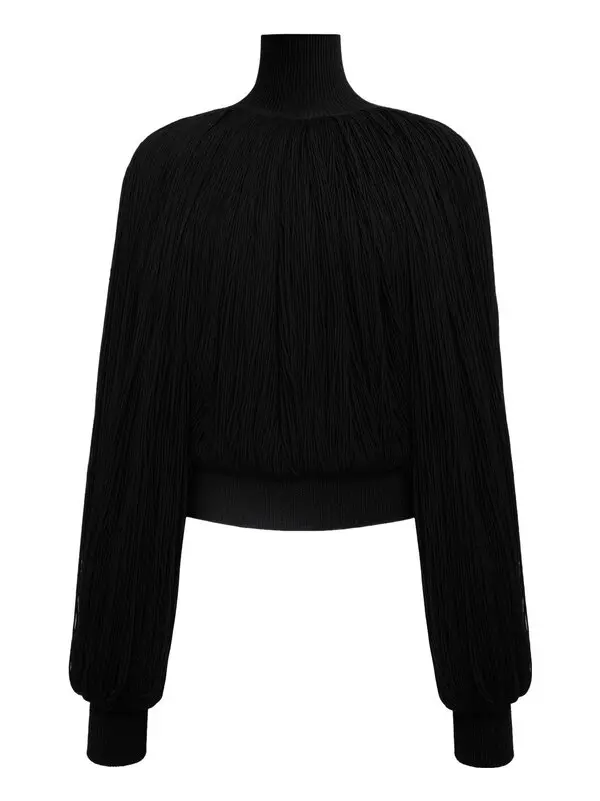 Alaïa High-neck Knitted Sweater With Cut-out Details - Black