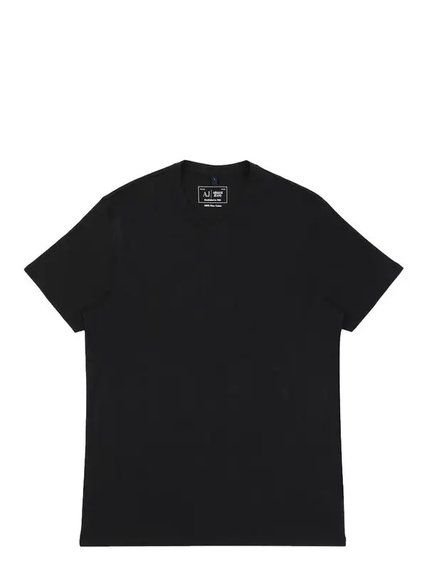 Emporio Armani Printed V-collar Short-sleeved T-shirt - Black