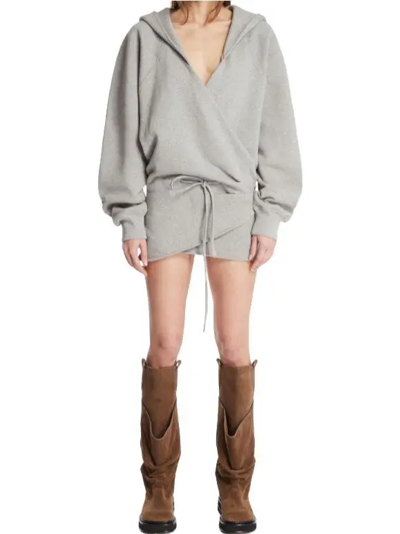 Attico The Drawstring Mini Dress By - Gray