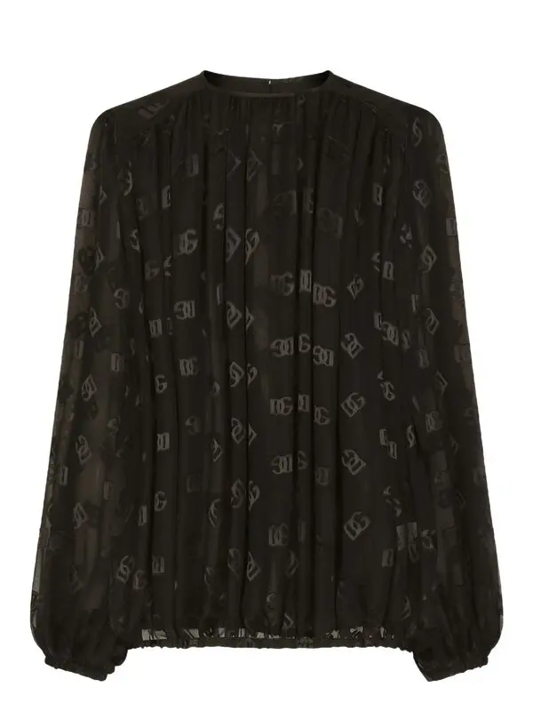 Dolce & Gabbana Dg Logo Monogram Blouse - Black