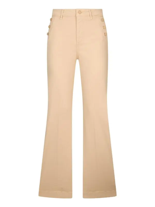 Liu Jo Button Detail Flare Jeans - Beige