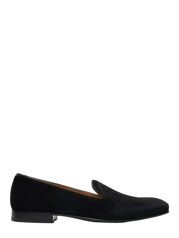 SCAROSSO Tommy Velvet Loafers - Black