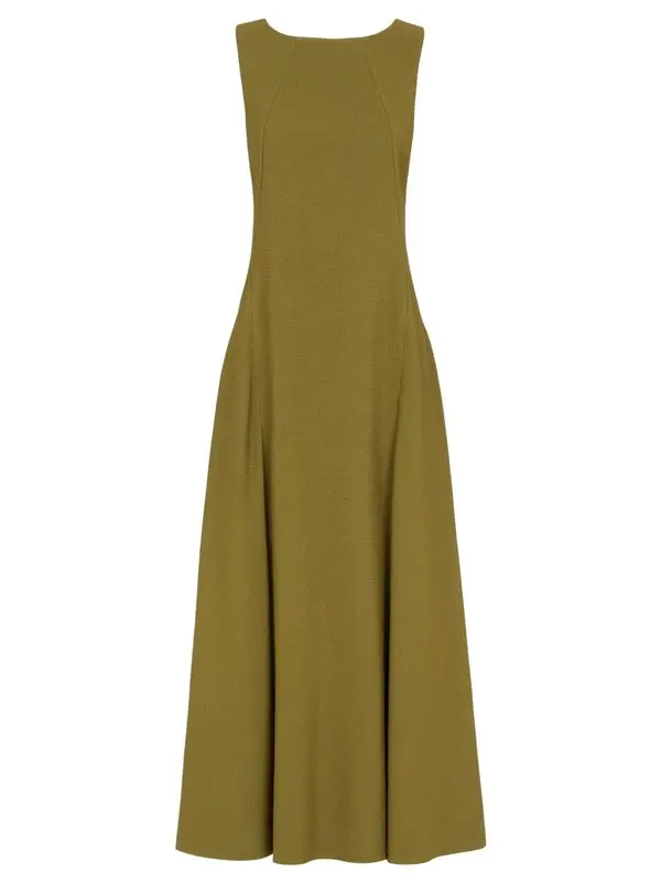 Fendi Sleeveless V-shaped Midi Dress - Green