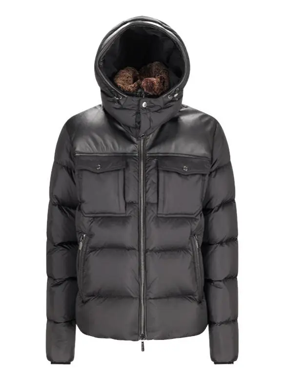 MOORER Alarick-peh Puffer Jacket With Removable Hood - Black
