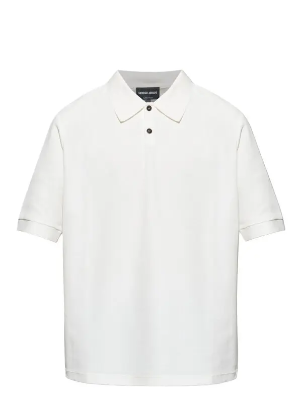 Giorgio Armani Regular Fit Short-sleeved Polo Shirt - White