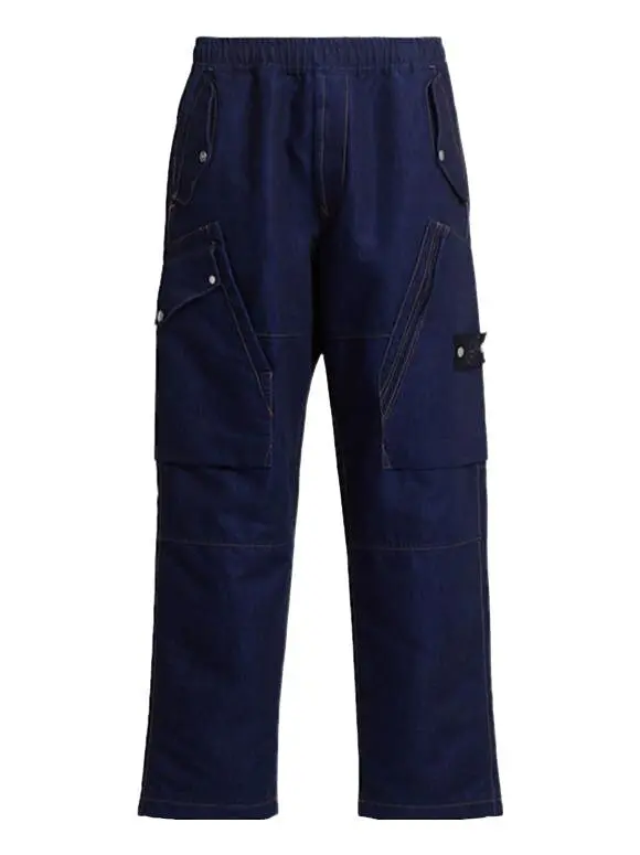 Stone Island Elastic Waist Casual Pants - Black