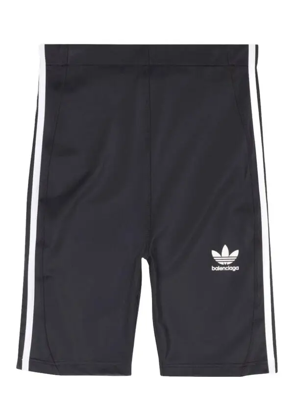 Balenciaga X Adidas Logo Printed Biker Shorts - Black