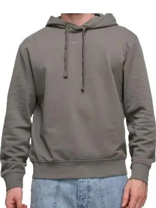 Hugo Boss Drawstring Logo-detail Hoodie - Gray