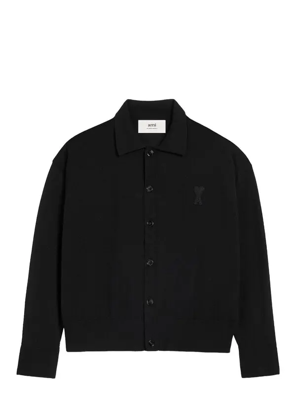 Ami Long-sleeved Button-up Cardigan - Black