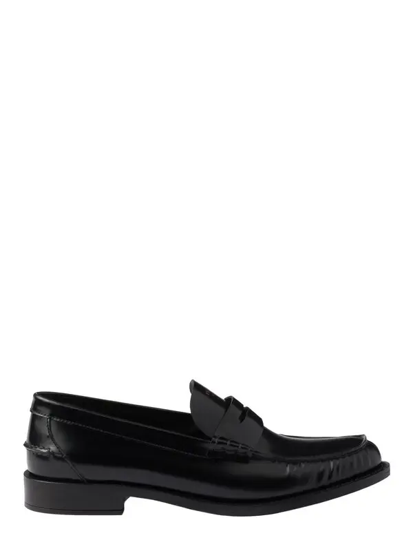 Prada Ruched Slip-on Loafers - Black