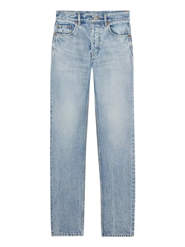 Saint Laurent Straight High Rise Jeans - Southern Blue