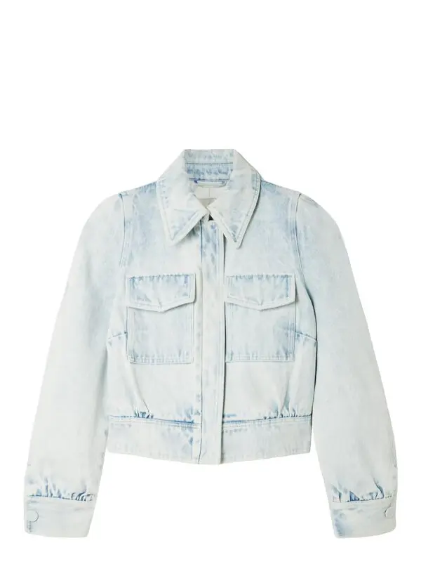 Dries Van Noten Distressed Denim Cropped Jacket - Light Denim Blue