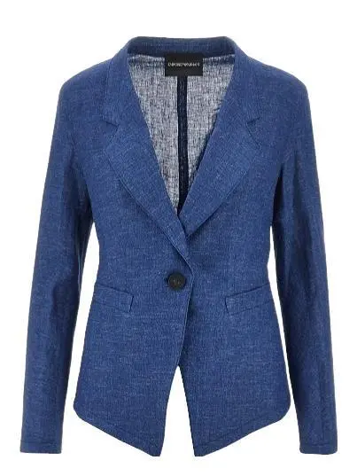 Emporio Armani Single-breasted Casual Jacket - Blue