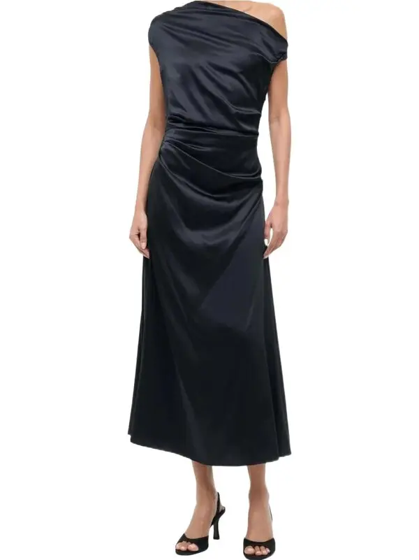 Staud Phare One-shoulder Dress - Black