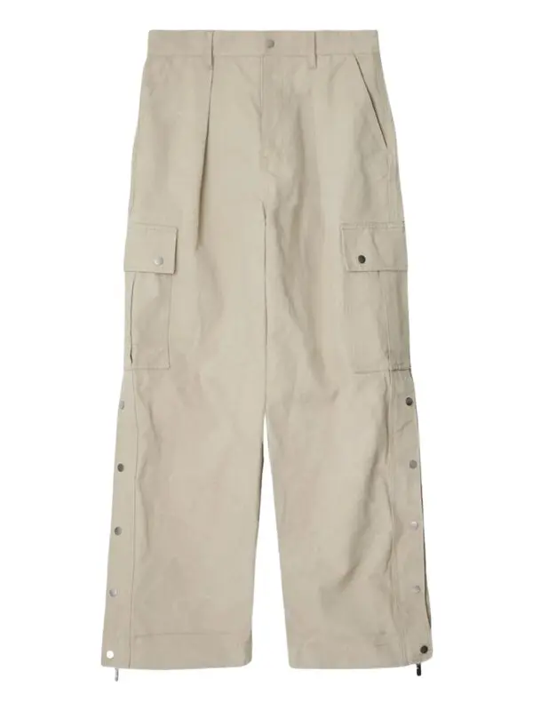 Burberry Wide Leg Cargo Pants - Gypsum White
