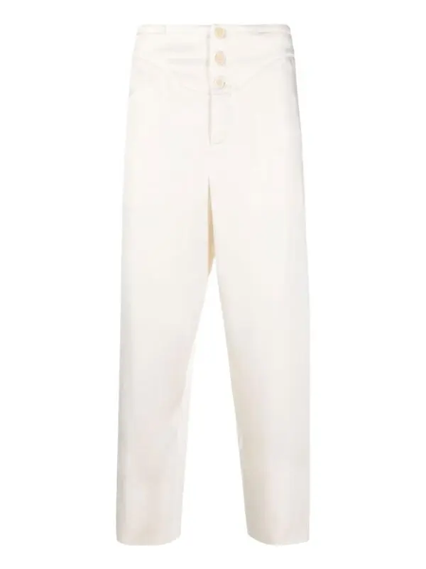Saint Laurent Buttoned Slim-fit Trousers - Off-white