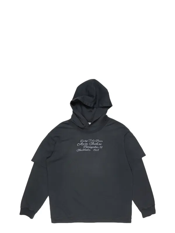 Acne Studios Layered Long-sleeve Hooded Sweatshirt - Black