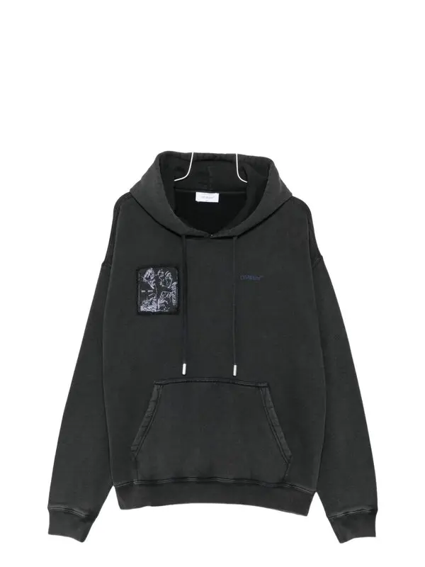 Off-White Graphic Print Hoodie - Black