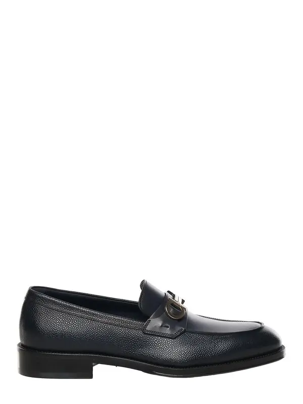 FERRAGAMO Gancini Buckled Loafers - Black