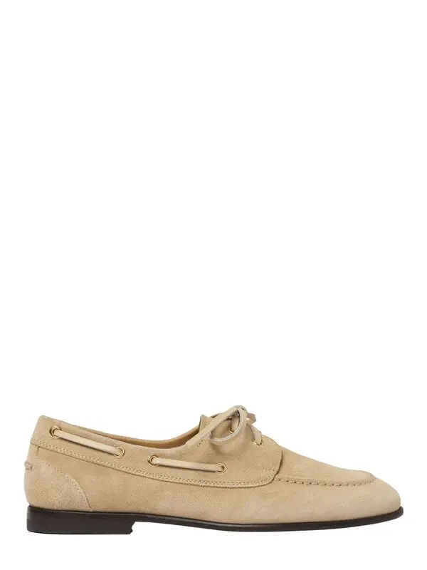 SCAROSSO Ginevra Lace-up Loafers - Butter Color