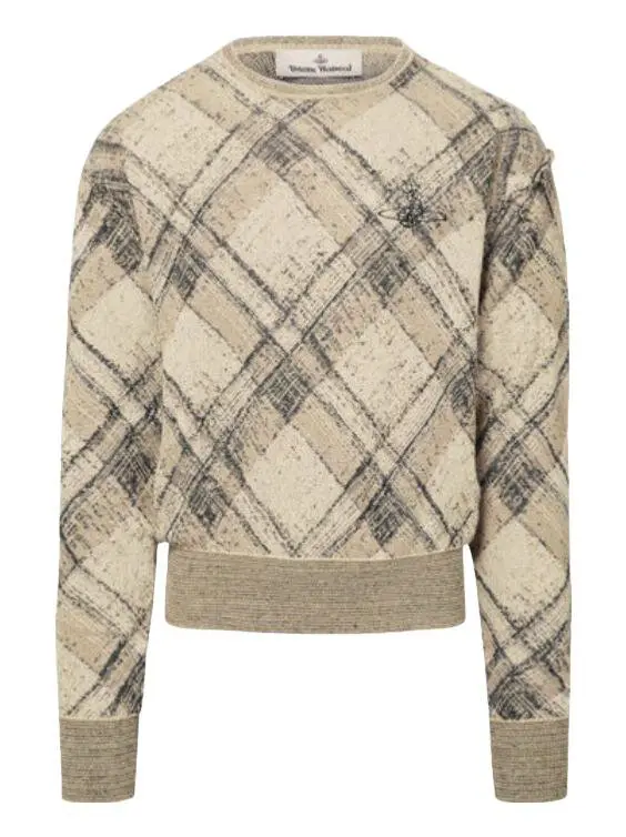 VIVIENNE WESTWOOD Broken Tartan Jumper - Gold-multi