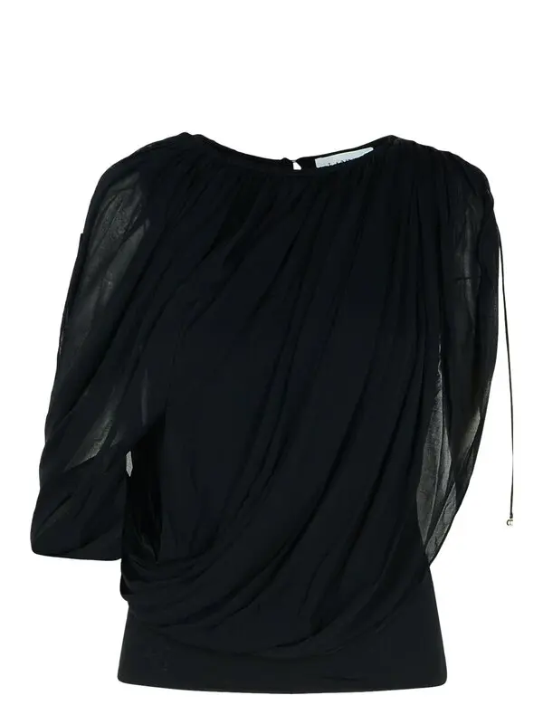 LANVIN Draped Pleated Top - Black