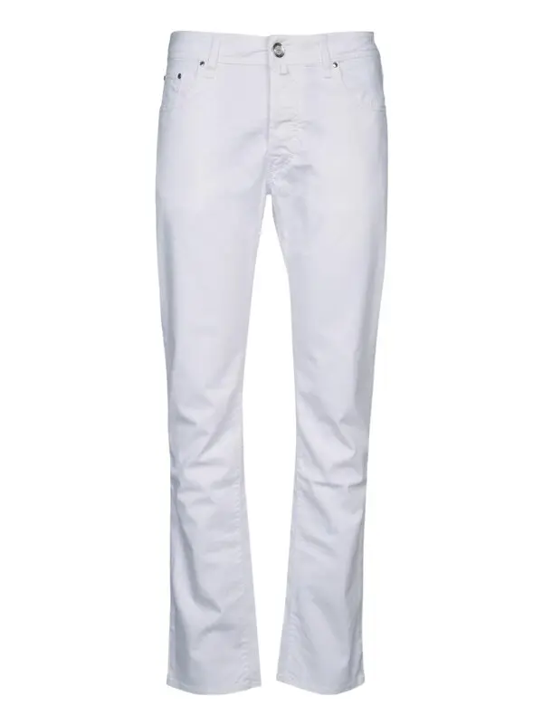 Jacob Cohen Bard Logo Patch Slim-fit Jeans - White