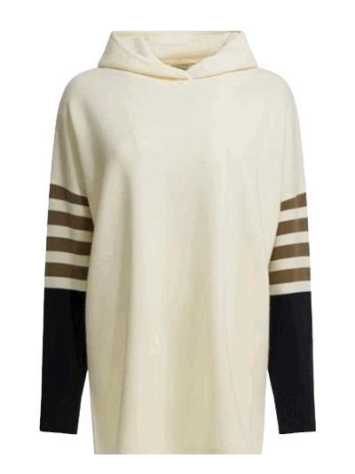 Max Mara Striped Sleeve Hoodie - Ivory